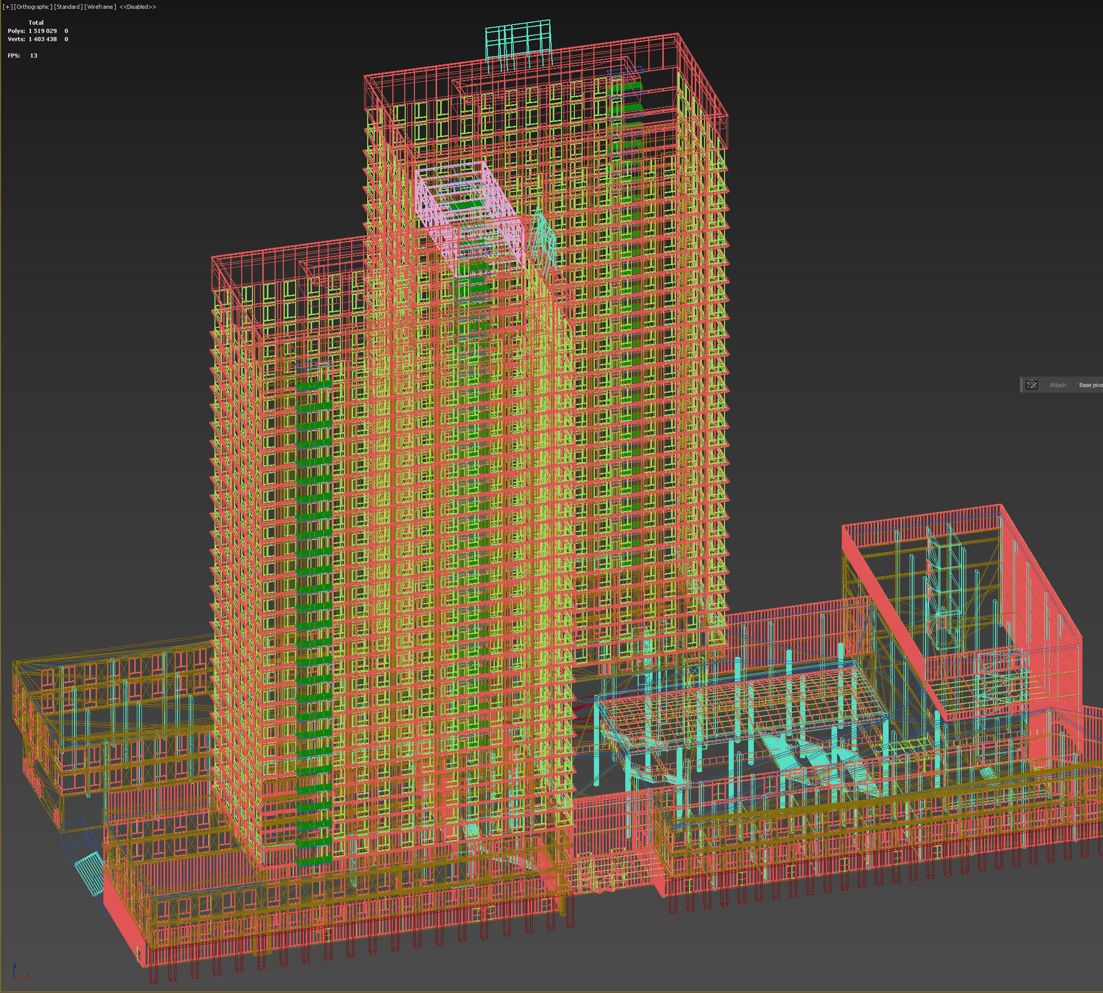 Multifunctional complex with interiors 3D model | CGTrader