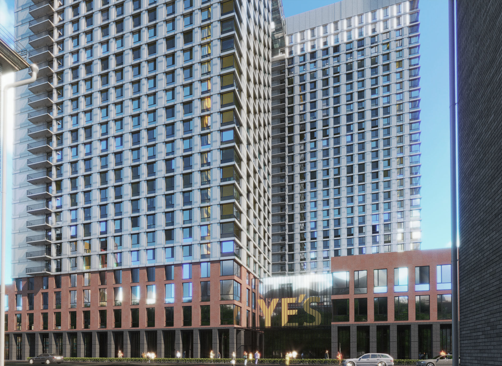 Multifunctional complex with interiors 3D model | CGTrader