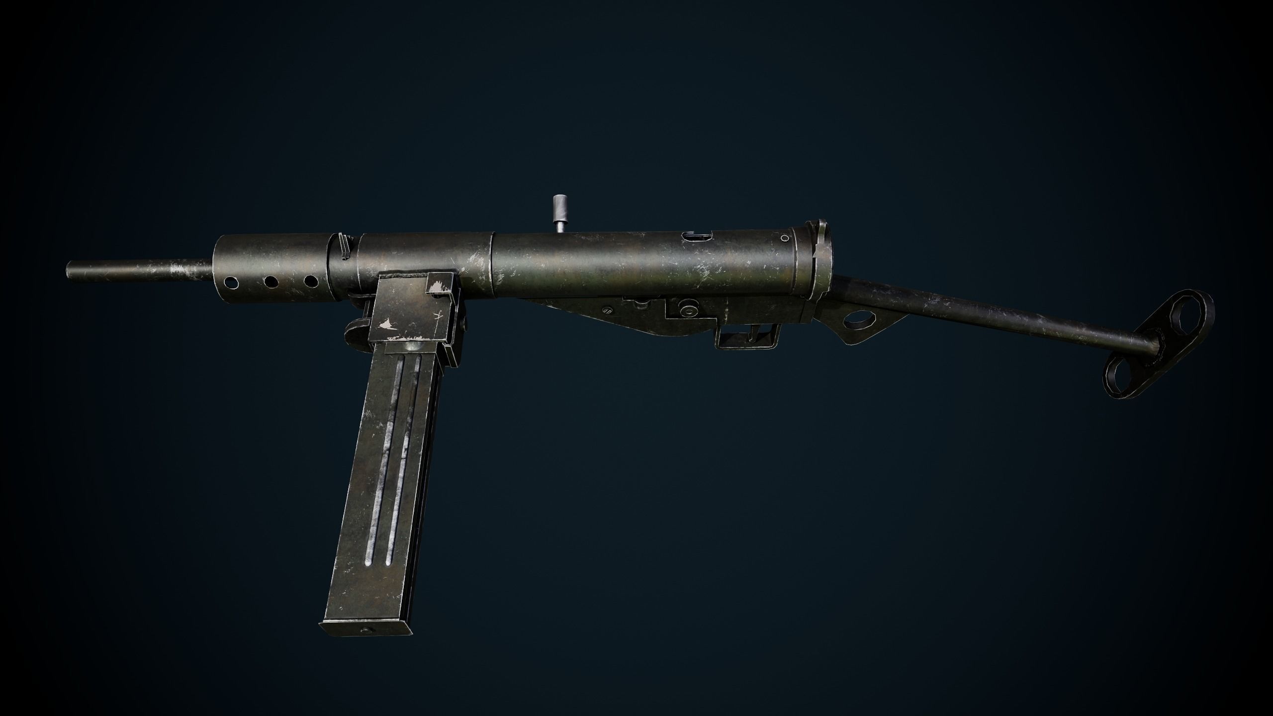 3d Model Sten Mk Ii Ww2 British Submachine Gun Pbr Low Poly 3d Model