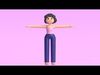Minimal Cartoon Character Women 3D model rigged | CGTrader