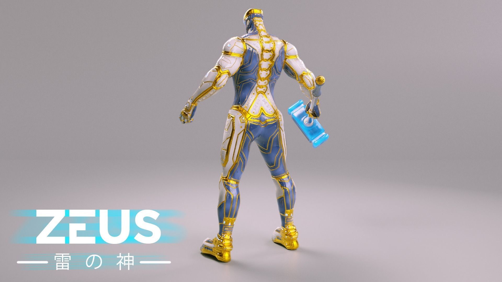 3D model LOW POLY ROBOT - ZEUS GOD OF SKY - THE TRINITY VR / AR / low ...