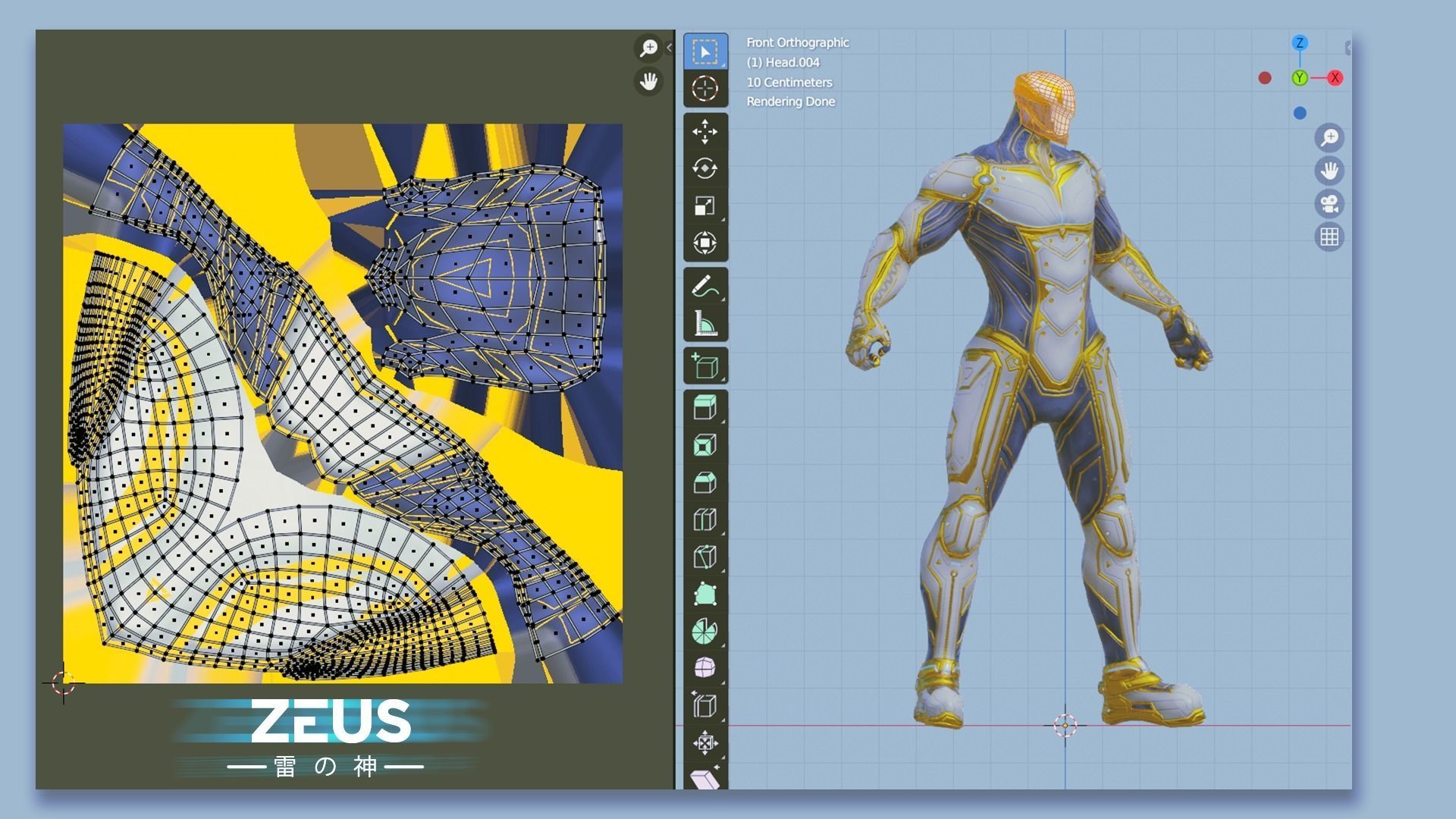 3D model LOW POLY ROBOT - ZEUS GOD OF SKY - THE TRINITY VR / AR / low ...