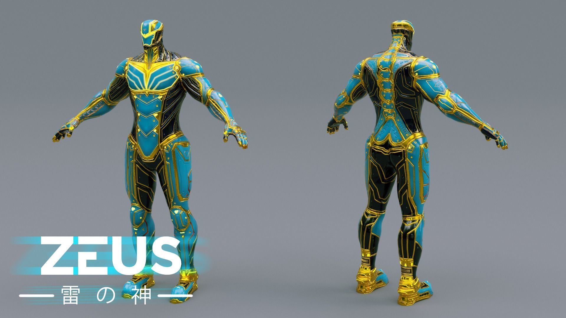 3D model LOW POLY ROBOT - ZEUS GOD OF SKY - THE TRINITY VR / AR / low ...