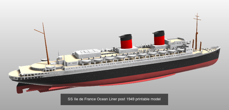 Classic French Ocean Liners printable models pack 3D Model Collection ...