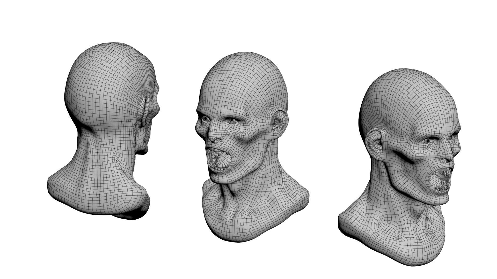 Undead Zombie head Mesh 3D model | CGTrader