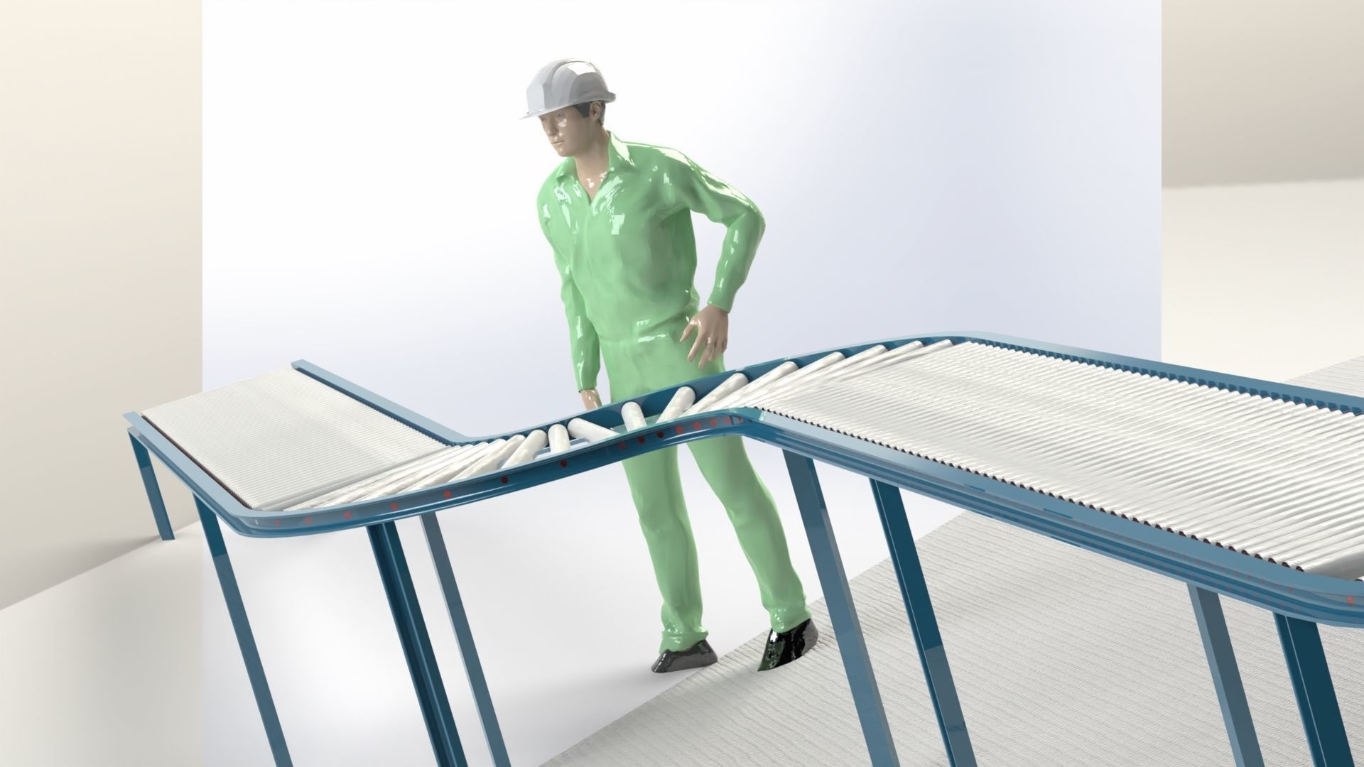 Roller Conveyor with Solidworks 3D model | CGTrader