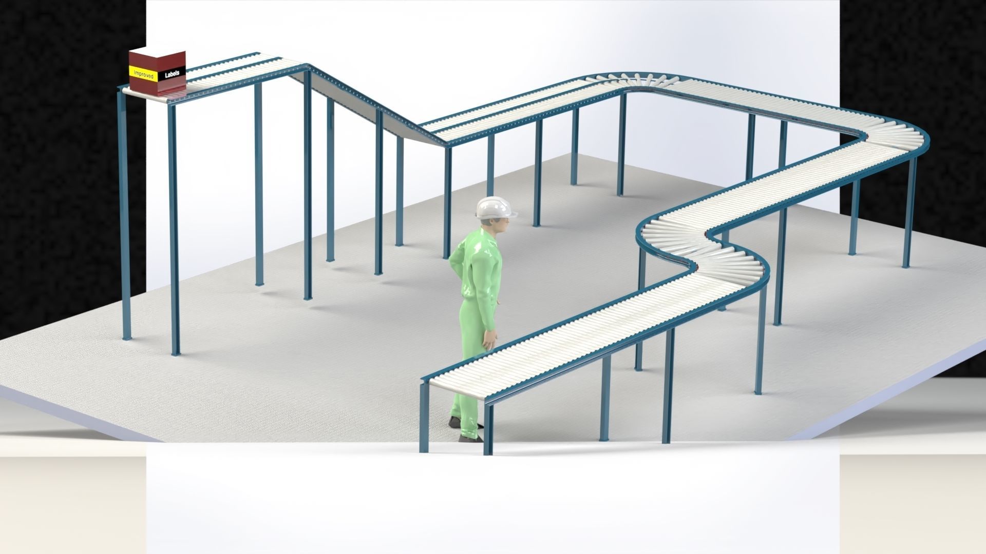 Roller Conveyor with Solidworks 3D model | CGTrader