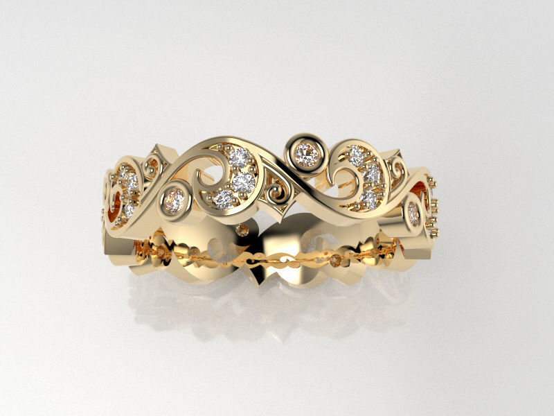 The wedding ring scroll work design free 3D model 3D printable | CGTrader