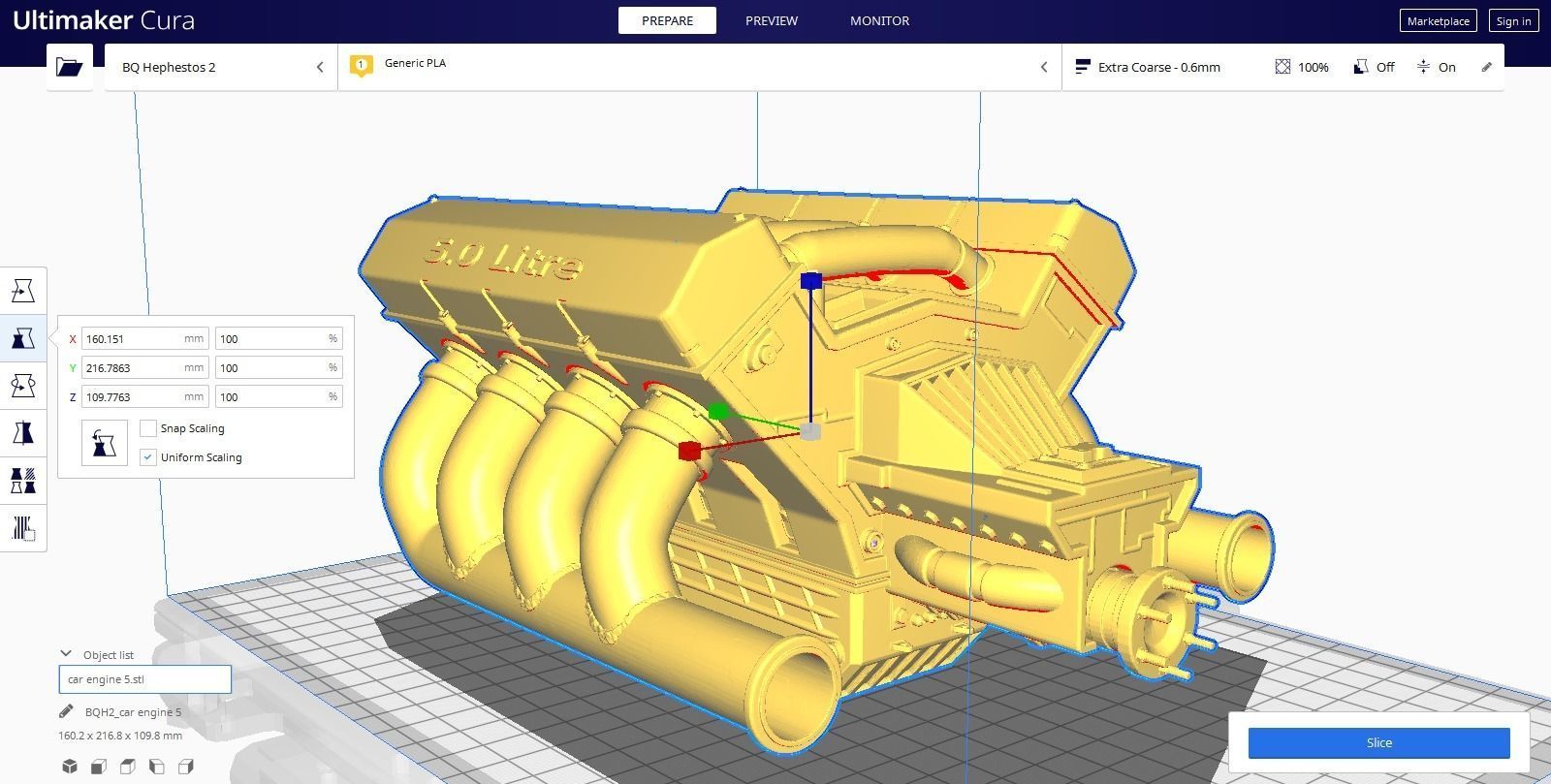 car Engine for 3Dprint 3D model 3D printable | CGTrader