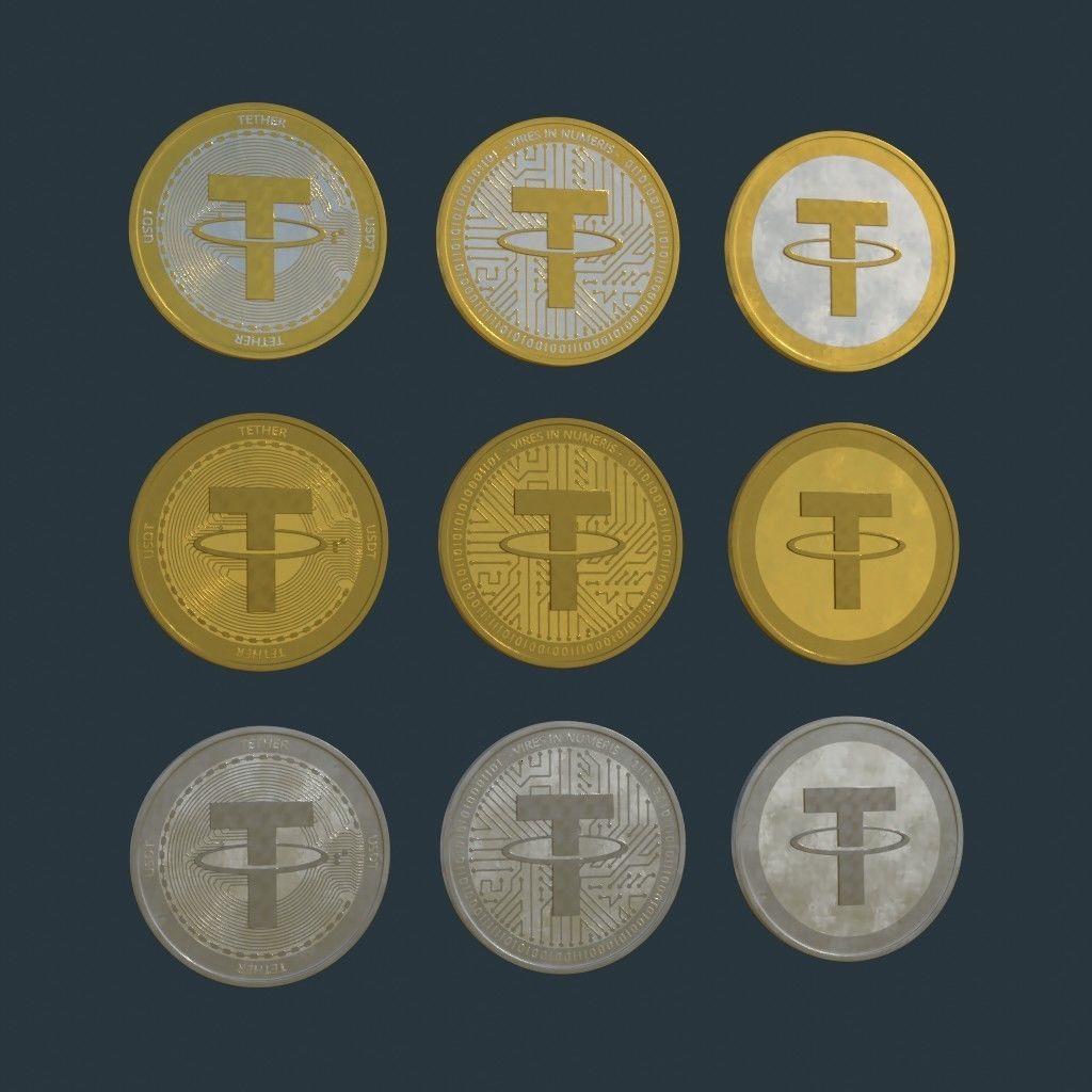 Tether USDT - Cryptocurrency Coin 3D model | CGTrader