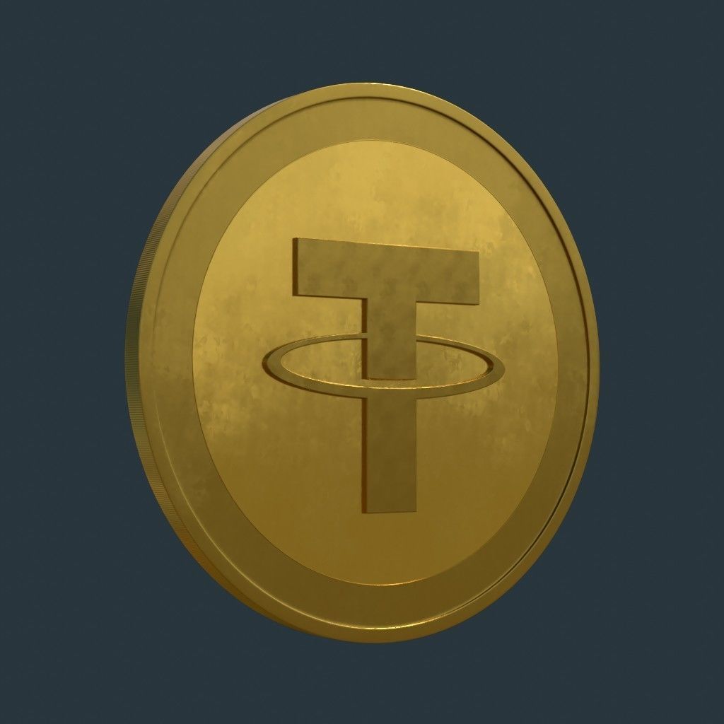 Tether USDT - Cryptocurrency Coin 3D model | CGTrader