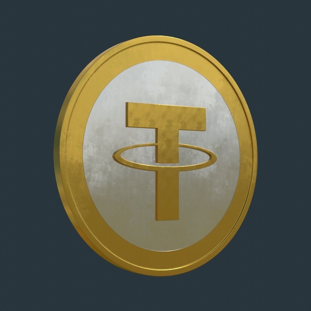 Tether USDT - Cryptocurrency Coin 3D model | CGTrader