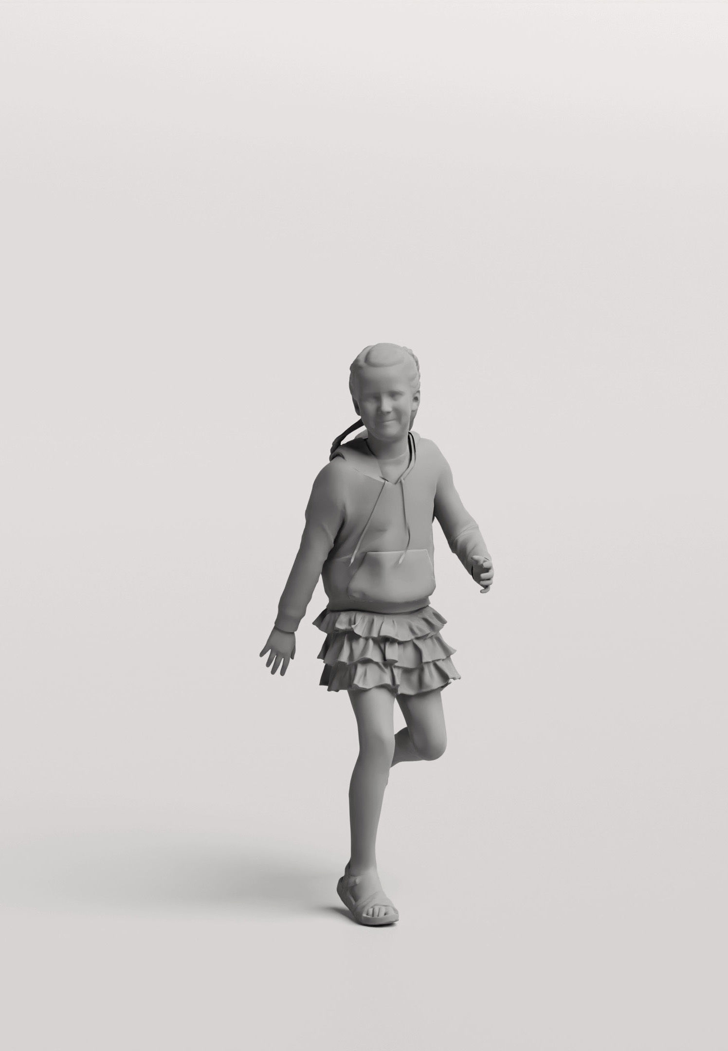Humano Running young girl 0906 3D model | CGTrader