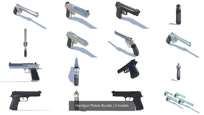 3D Model Collection Handgun Pistols Bundle VR / AR / low-poly | CGTrader