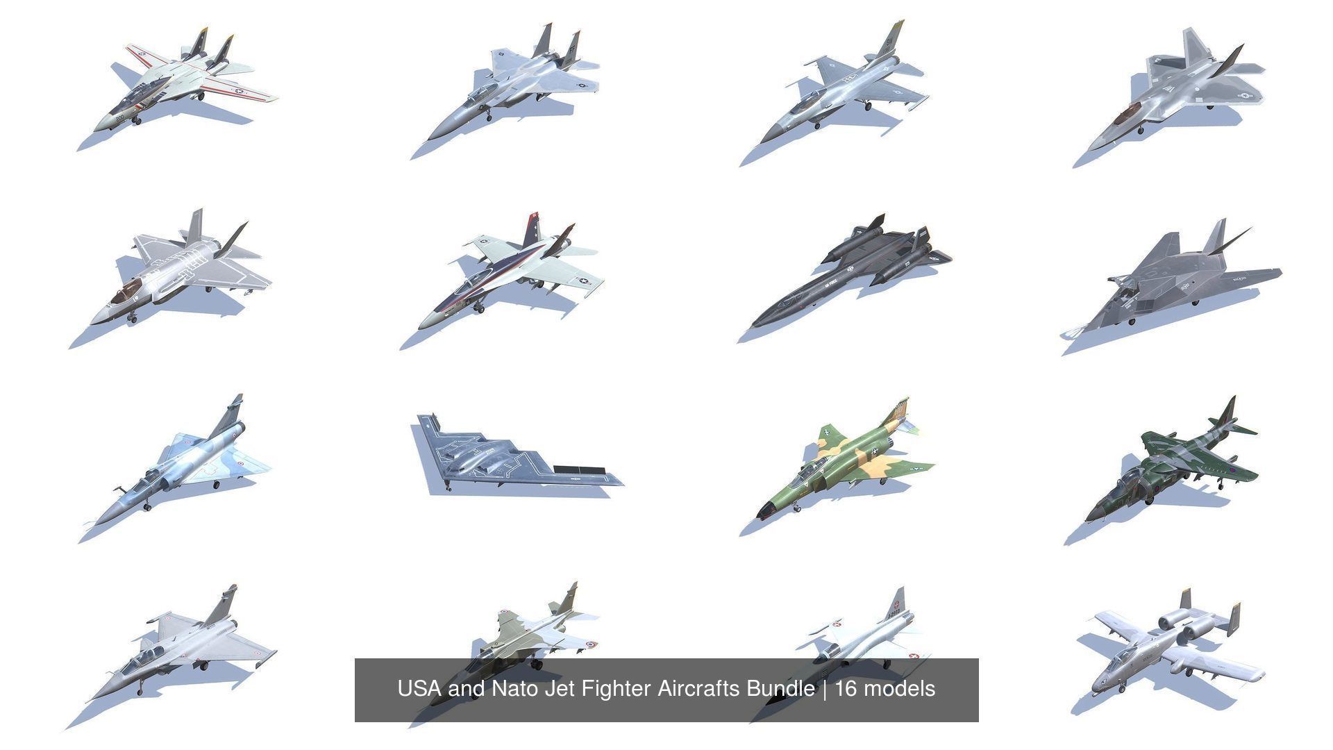USA and Nato Jet Fighter Aircrafts Bundle 3D Model Collection | CGTrader