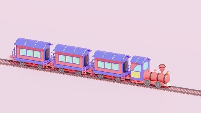 Cartoon Train 3D model | CGTrader