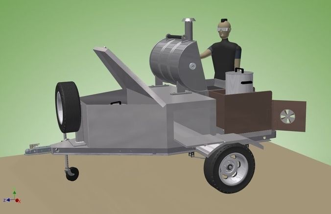 BBQ Smoker-Grill Mobile free 3D model | CGTrader