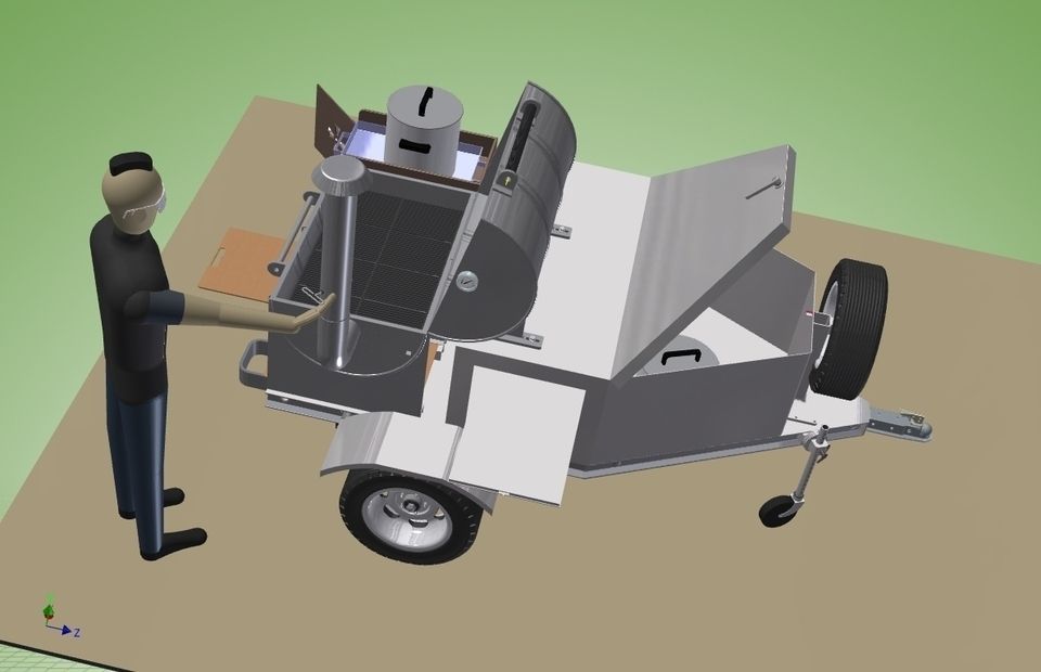 BBQ Smoker-Grill Mobile free 3D model | CGTrader