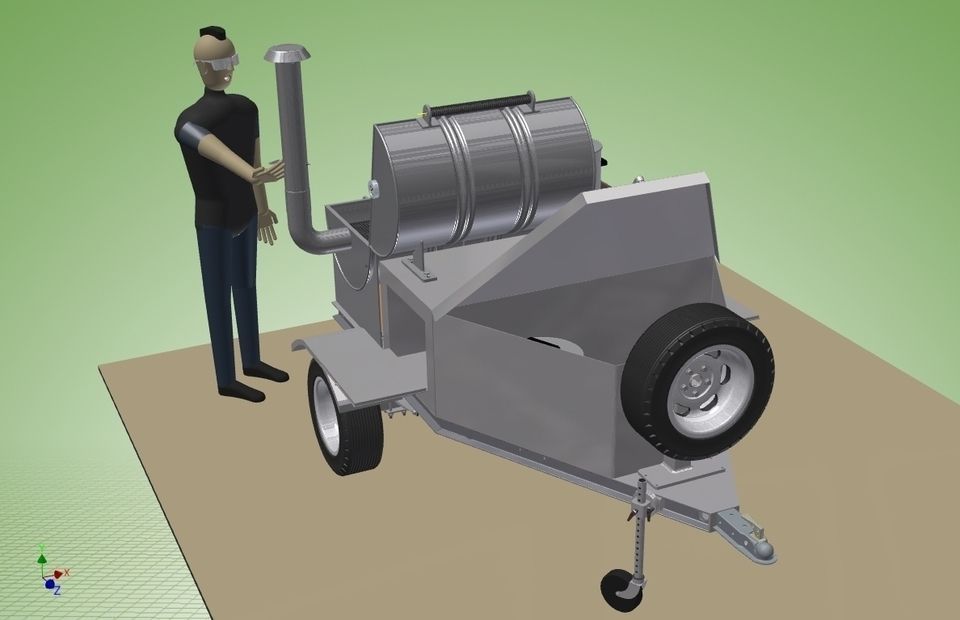 BBQ Smoker-Grill Mobile free 3D model | CGTrader