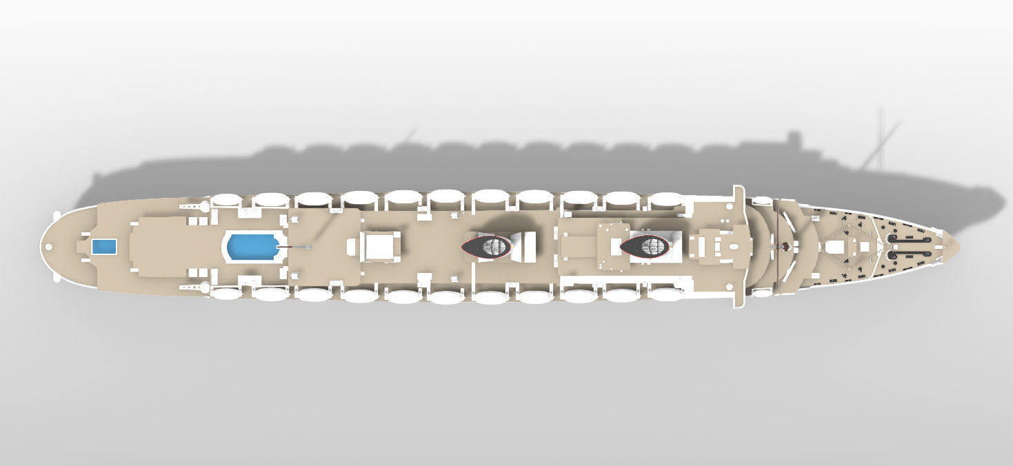SS Rex ocean liner full hull and waterline printable model 3D model 3D ...