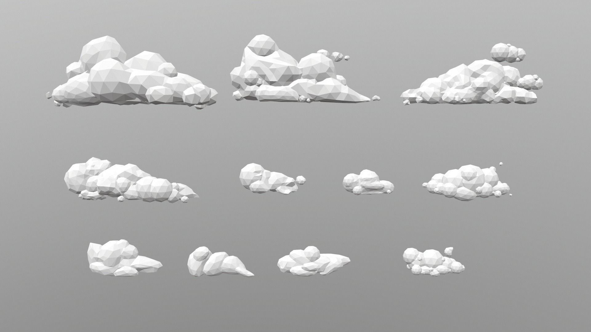 3D model Low Poly Clouds Pack 1 VR / AR / low-poly | CGTrader