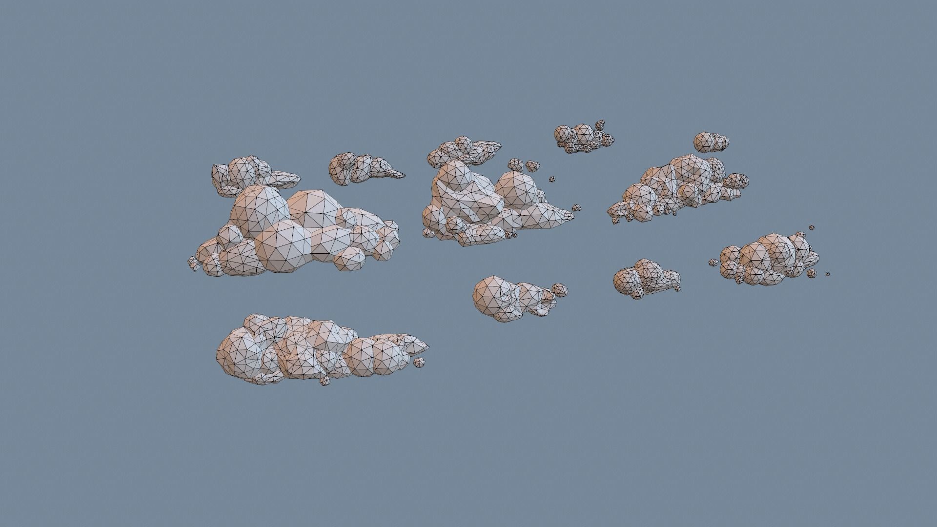 3D model Low Poly Clouds Pack 1 VR / AR / low-poly | CGTrader
