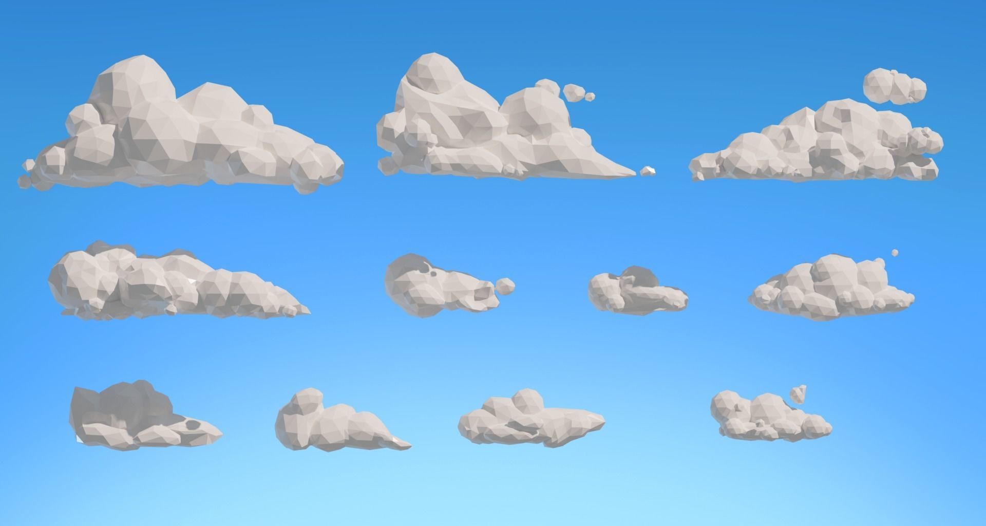 3D model Low Poly Clouds Pack 1 VR / AR / low-poly | CGTrader