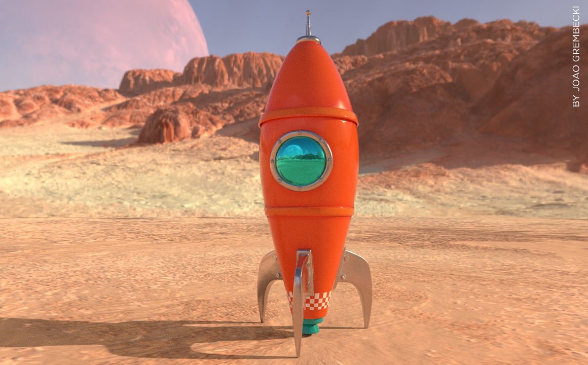 3D model Orange Rocket VR / AR / low-poly rigged | CGTrader