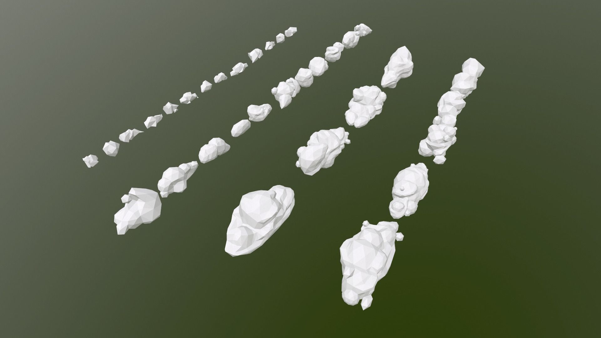 3D model Low Poly Clouds Pack 2 VR / AR / low-poly | CGTrader