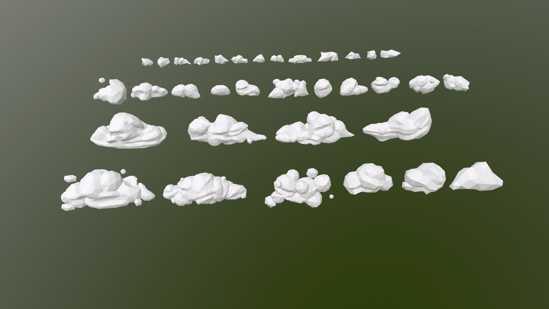 3D model Low Poly Clouds Pack 2 VR / AR / low-poly | CGTrader