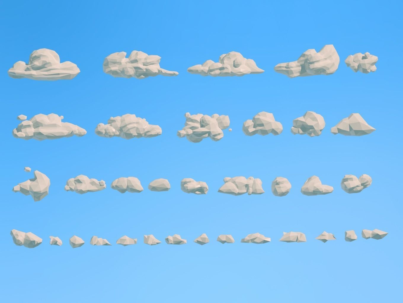 3D model Low Poly Clouds Pack 2 VR / AR / low-poly | CGTrader
