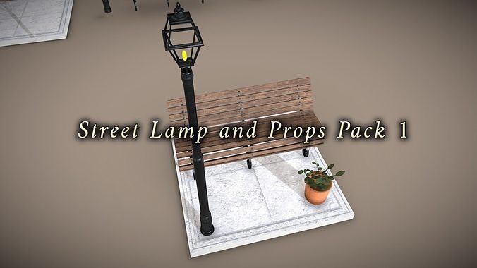 3D model Street Light And Props Pack 1 VR / AR / low-poly | CGTrader