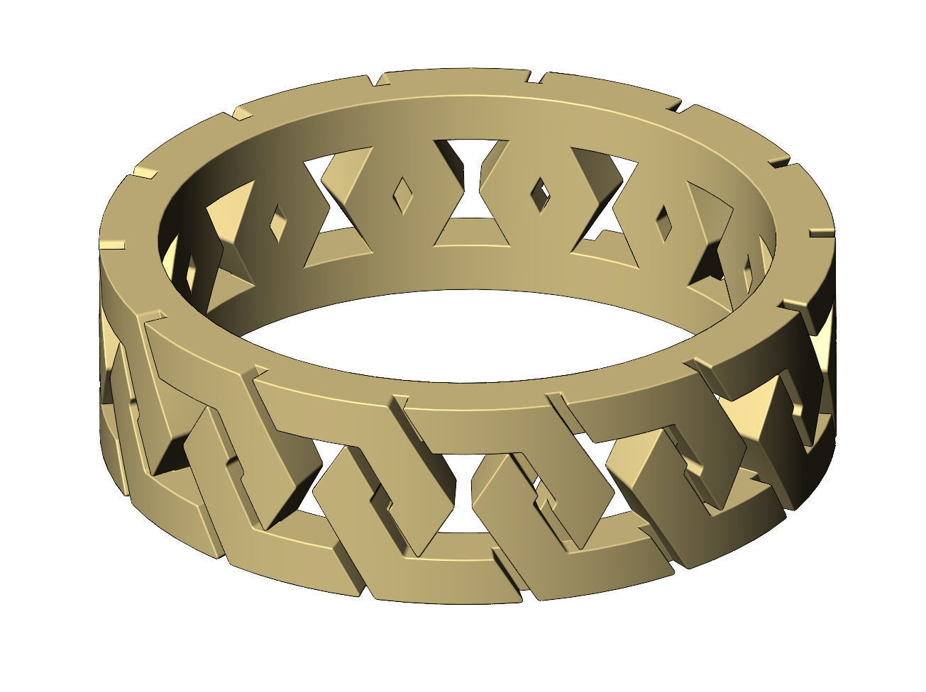 Elongated hexagonal chain link band US sizes 7 and 8 3D model 3D ...