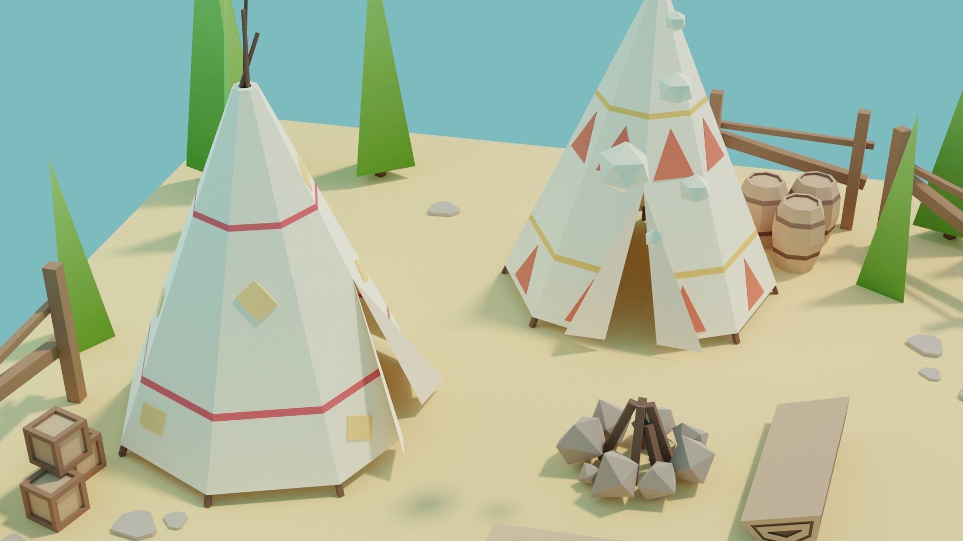 3D model Isometric Traditional Indian Teepee VR / AR / low-poly | CGTrader