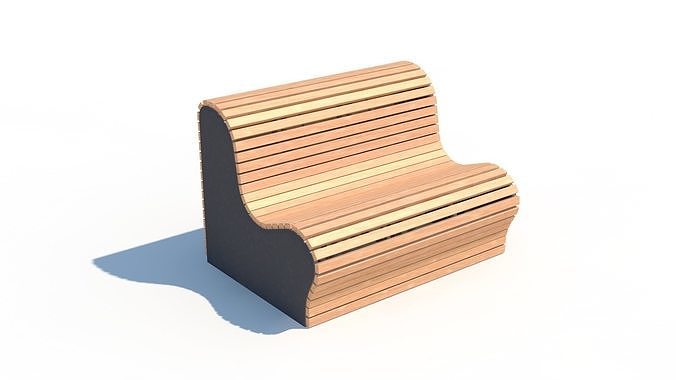 Figured wooden bench M1 3D model | CGTrader