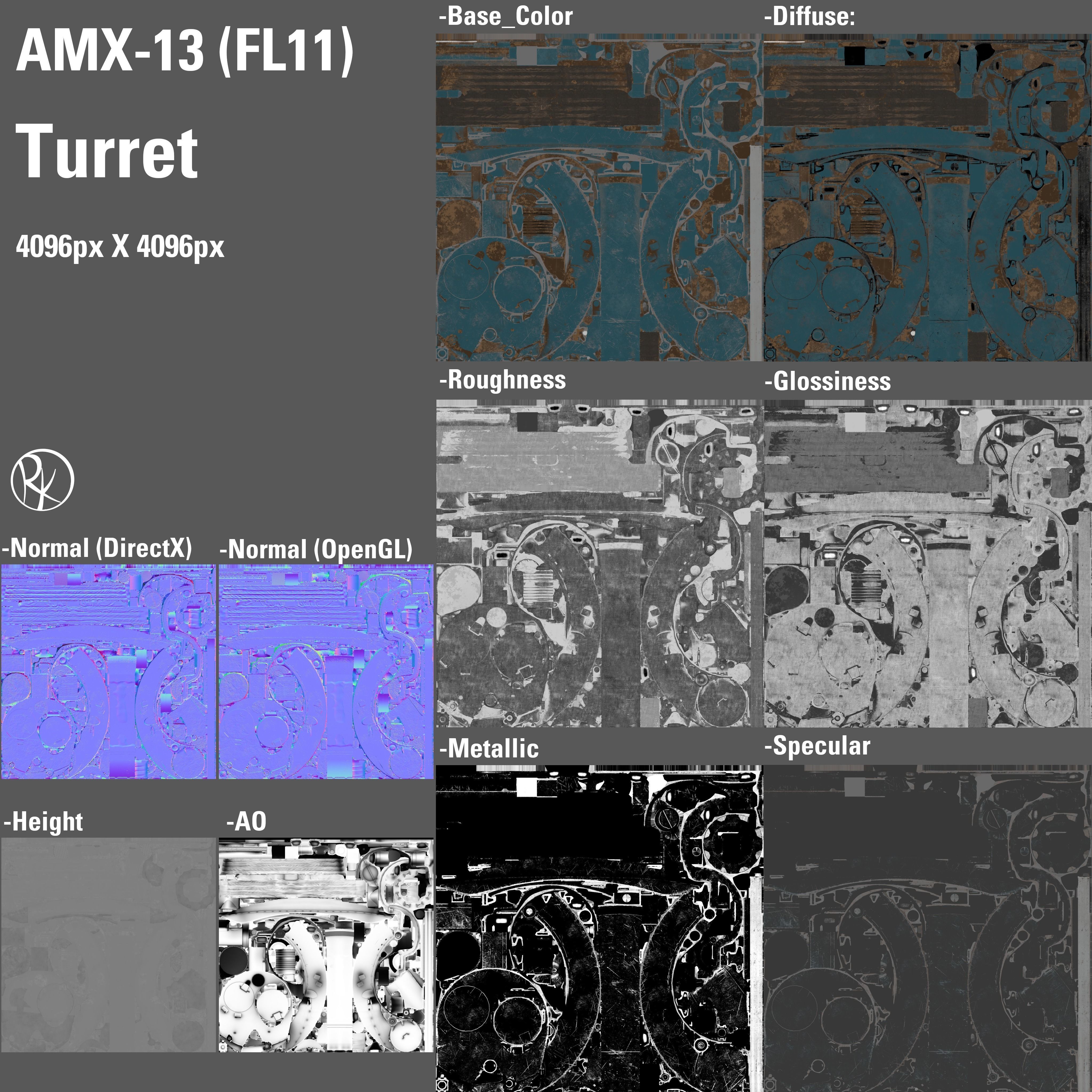 AMX-13 FL11 PBR Model 3D model | CGTrader