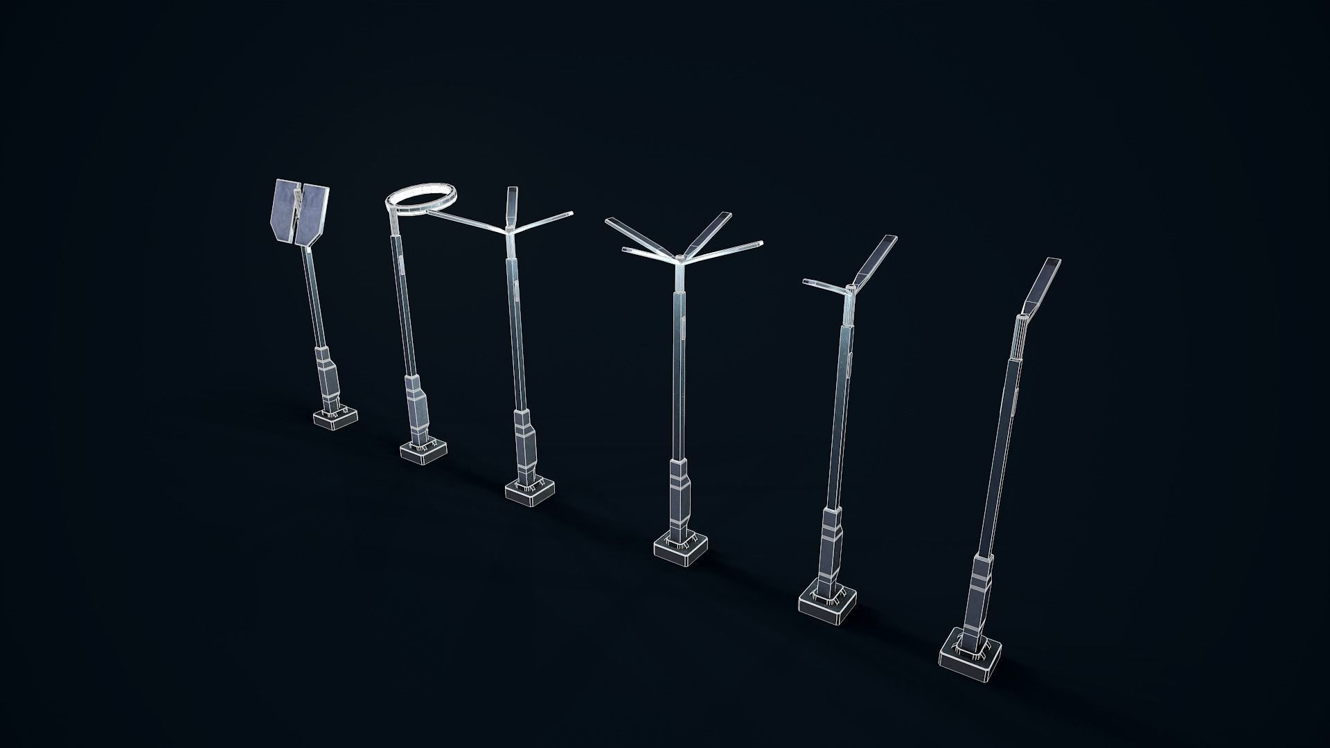 Sci Fi Street Light Pack 3D Model Collection | CGTrader