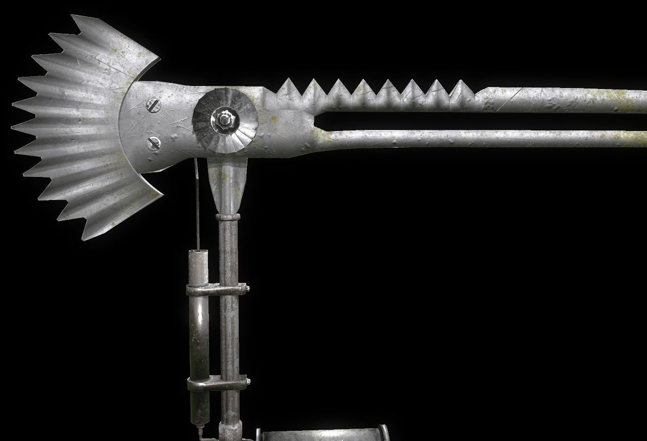 3D model Scythe steampunk low poly 4 texture options and high poly VR ...