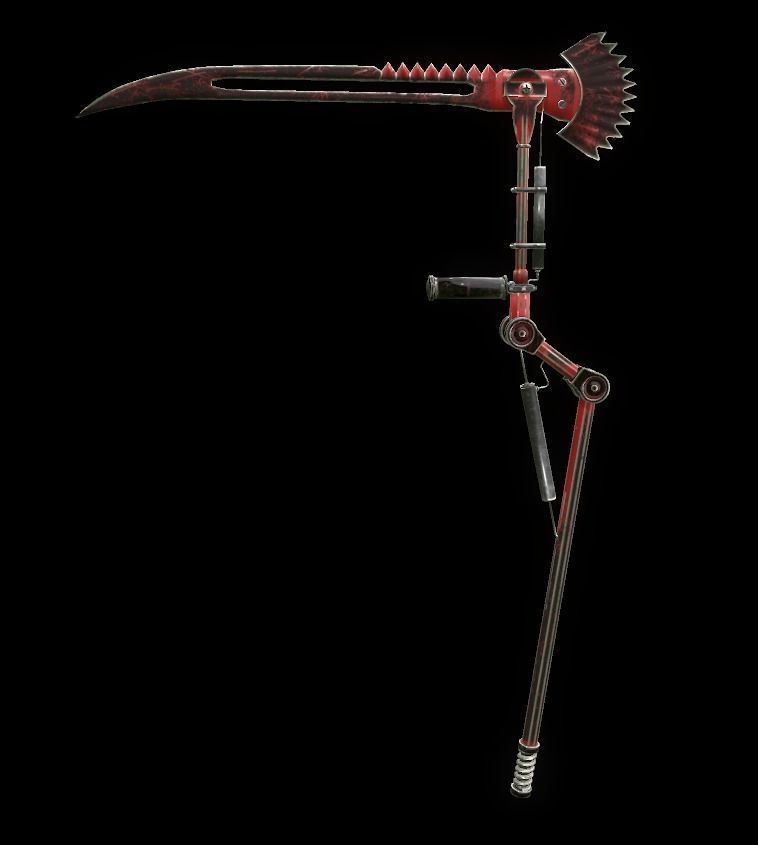 3D model Scythe steampunk low poly 4 texture options and high poly VR ...