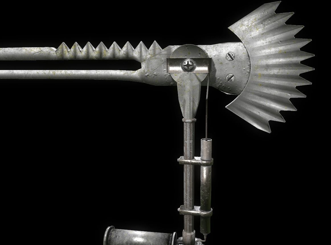 3D model Scythe steampunk low poly 4 texture options and high poly VR ...