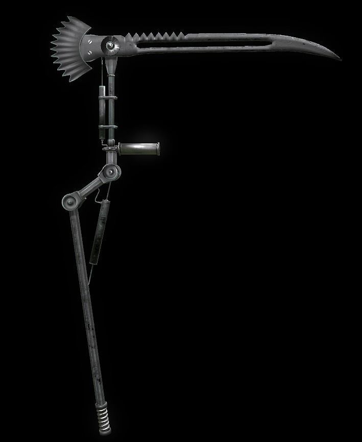 3D model Scythe steampunk low poly 4 texture options and high poly VR ...