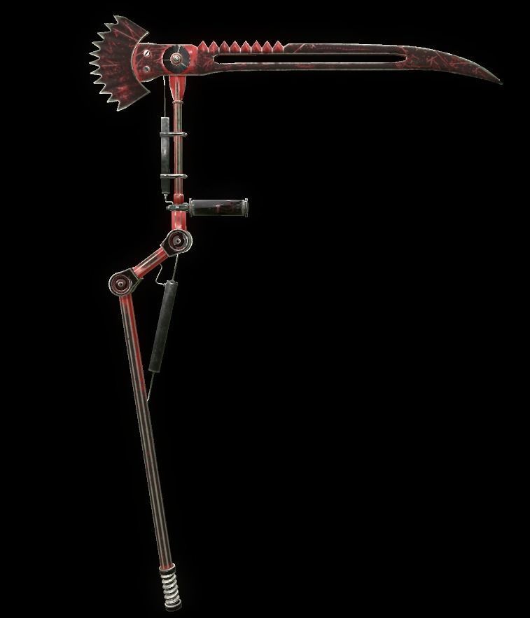 3D model Scythe steampunk low poly 4 texture options and high poly VR ...