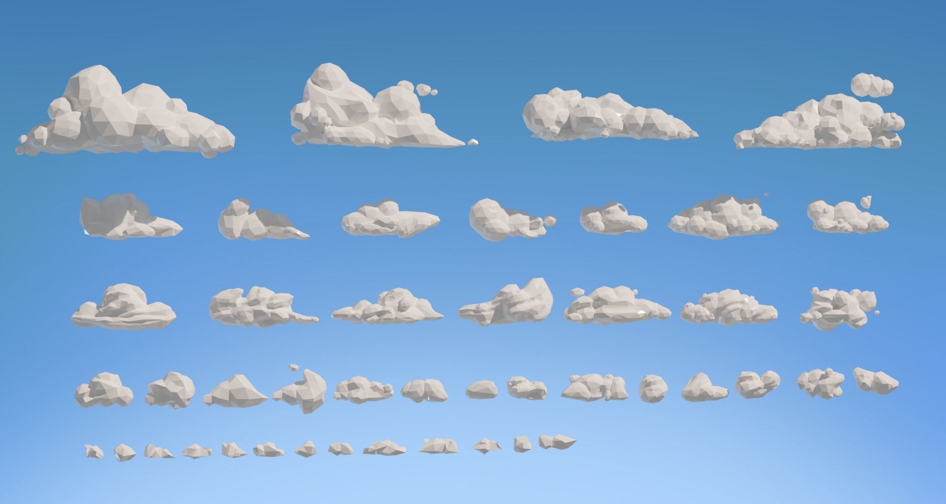 Low poly Clouds Mega Pack 3D Model Collection | CGTrader