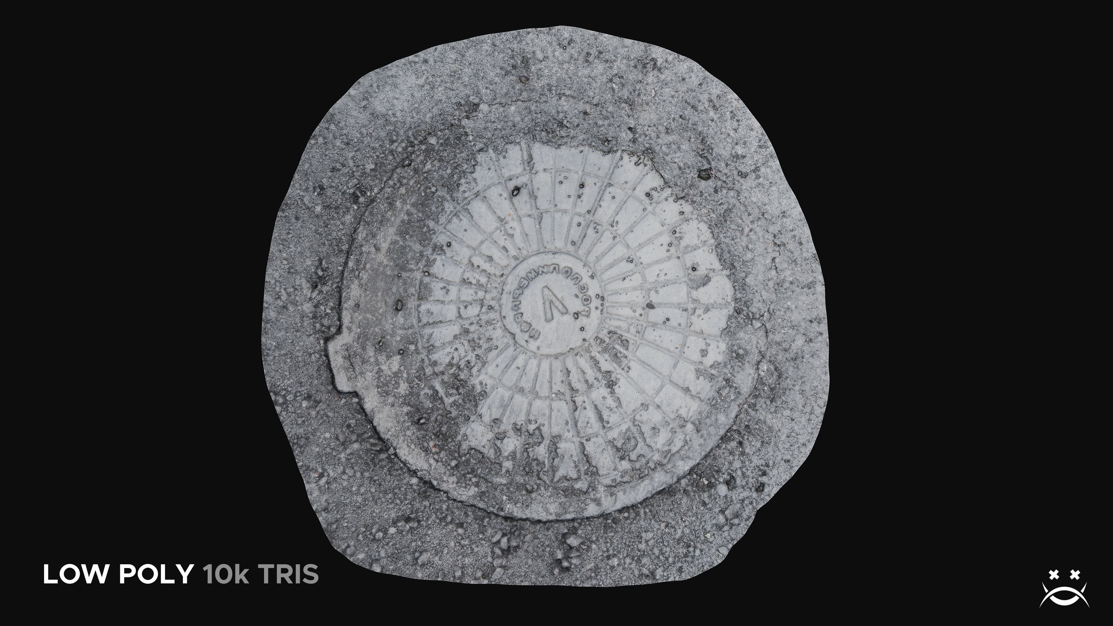 3D model Sewer Hatch Asphalt VR / AR / low-poly | CGTrader