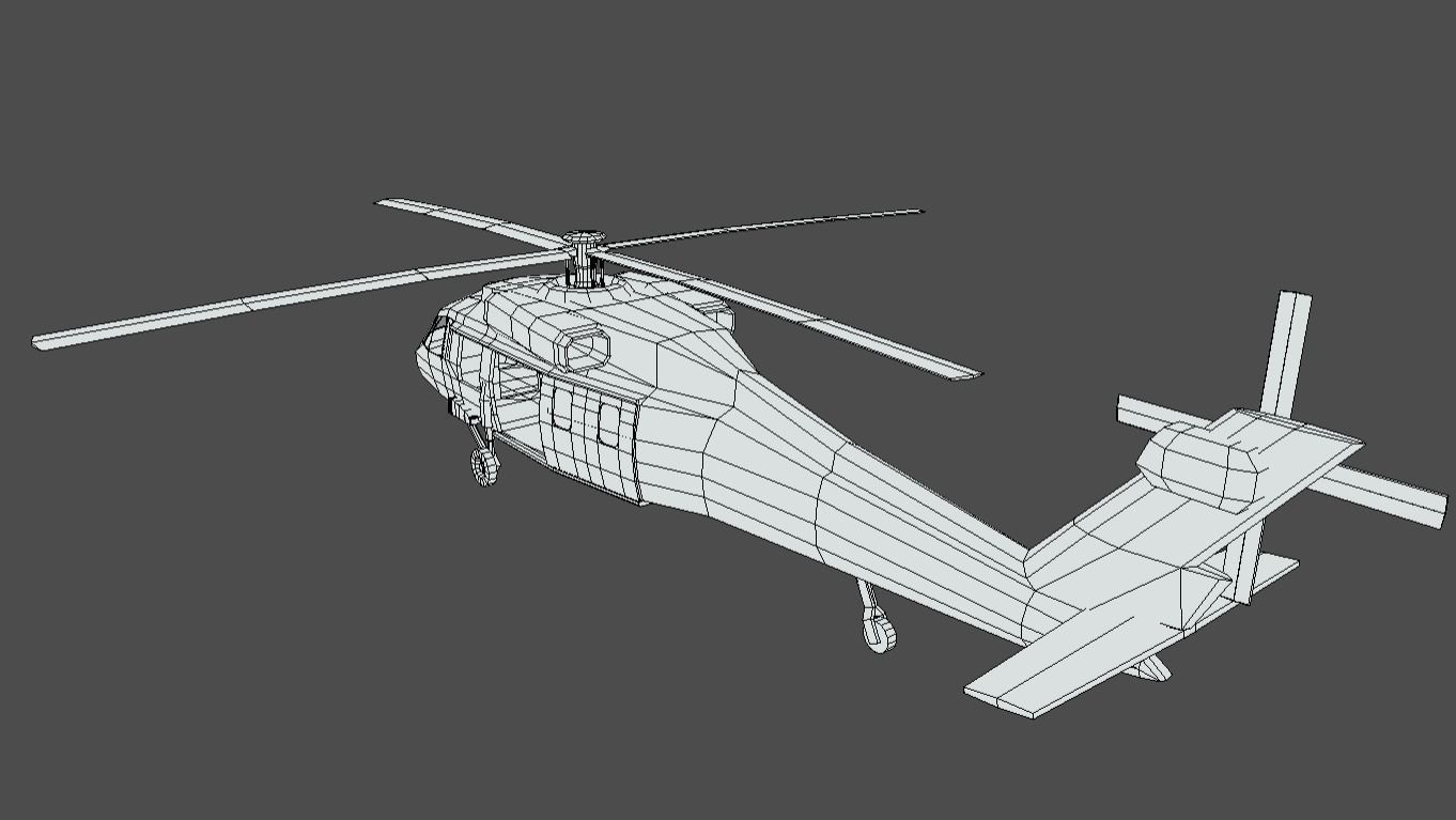 3D model Black Hawk Helicopter Low Poly VR / AR / low-poly | CGTrader