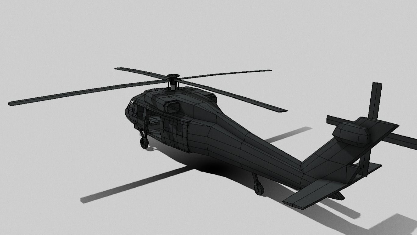 3D model Black Hawk Helicopter Low Poly VR / AR / low-poly | CGTrader