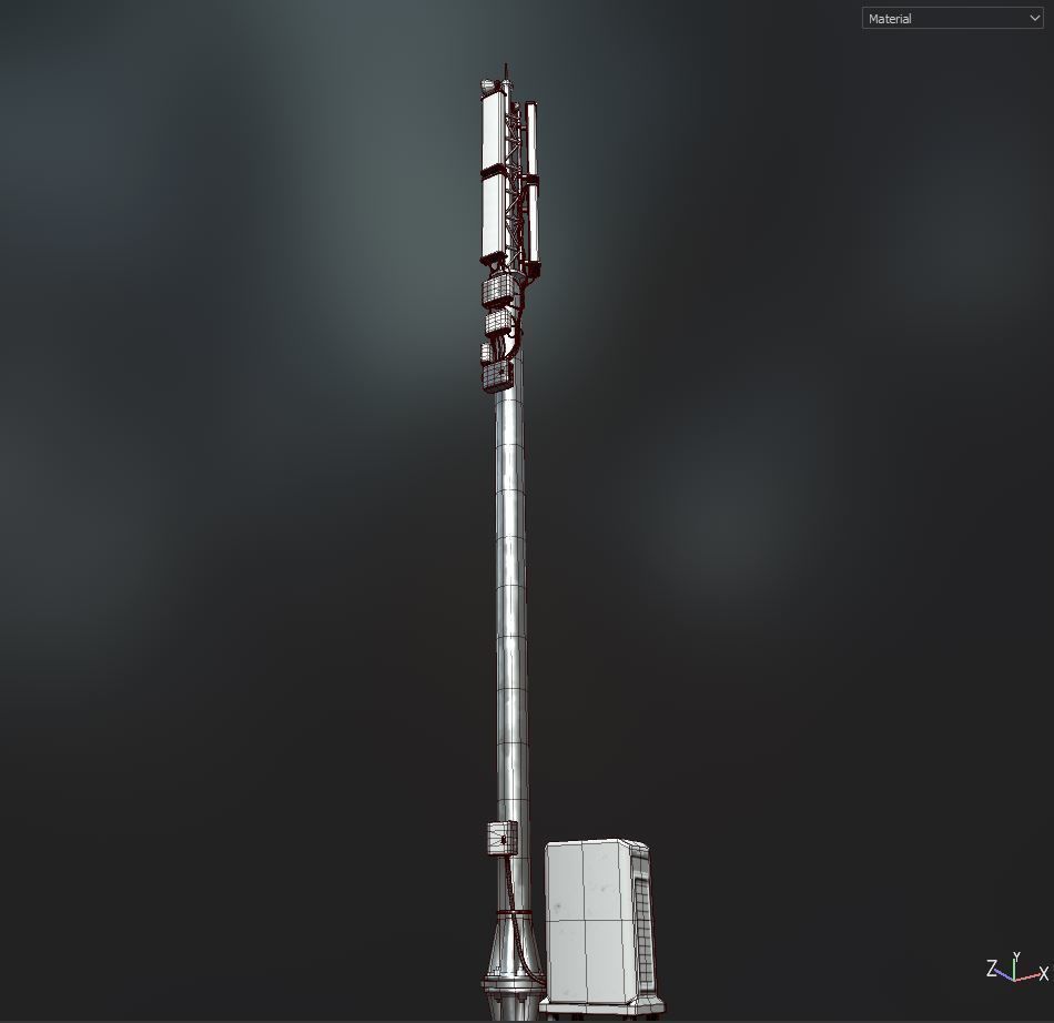 3D model 4G 5G Cell Tower plus Fallen 3D model VR / AR / low-poly ...