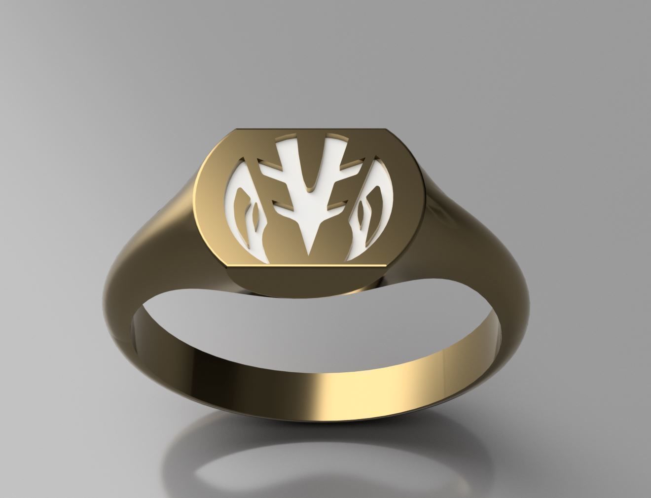 White Power Ranger Signet Ring 3D model 3D printable | CGTrader