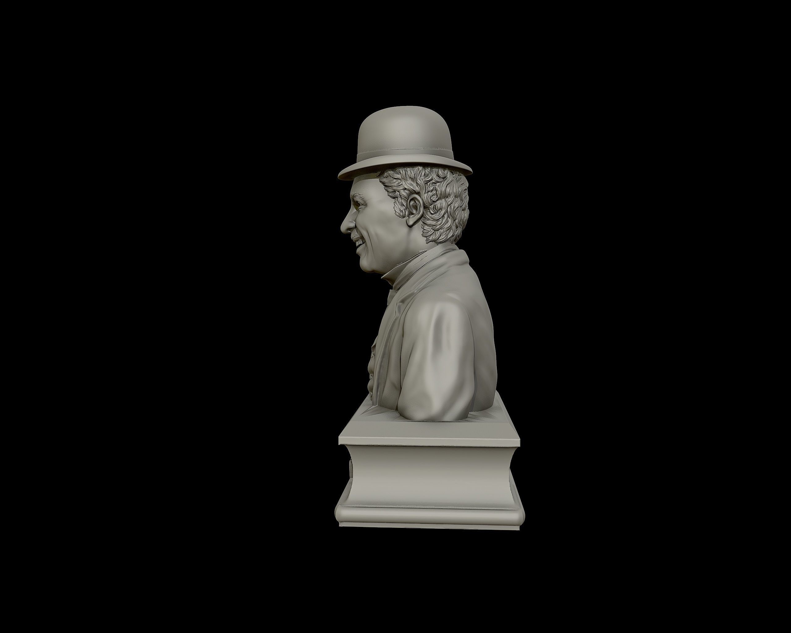 Charlie Chaplin portrait Sculpture 3D model 3D printable | CGTrader