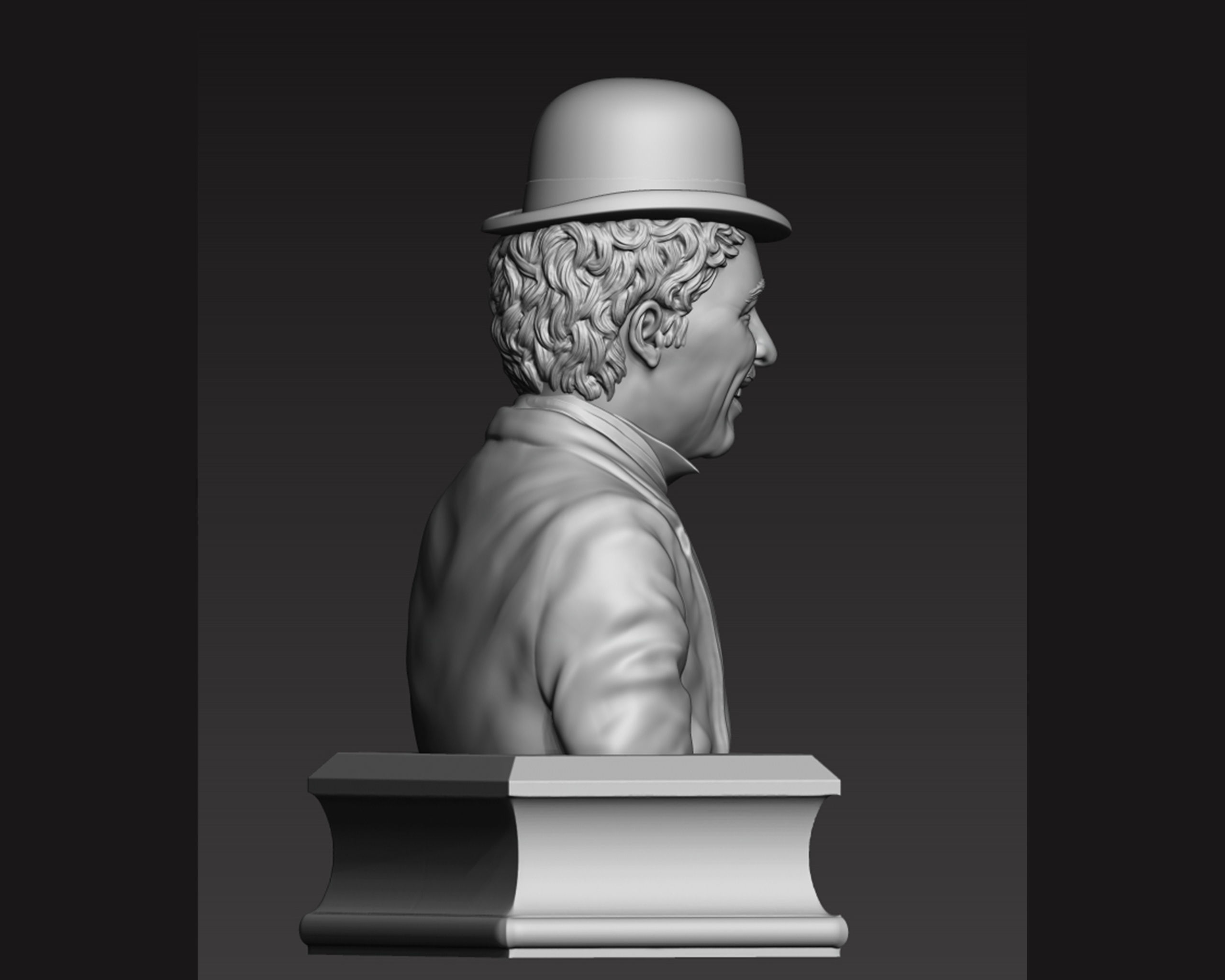 Charlie Chaplin portrait Sculpture 3D model 3D printable | CGTrader